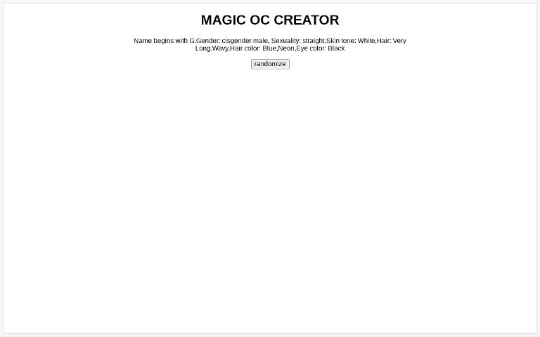 MAGIC OC CREATOR ― Perchance Generator