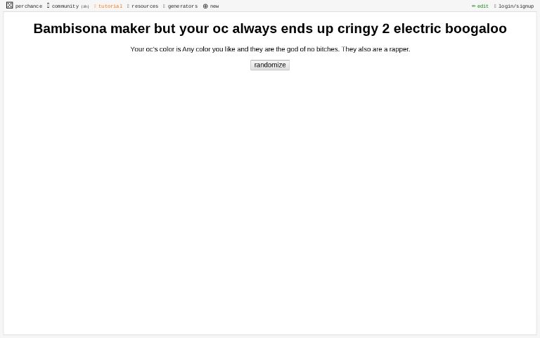 Bambisona maker but your oc always ends up cringy 2 electric boogaloo ...