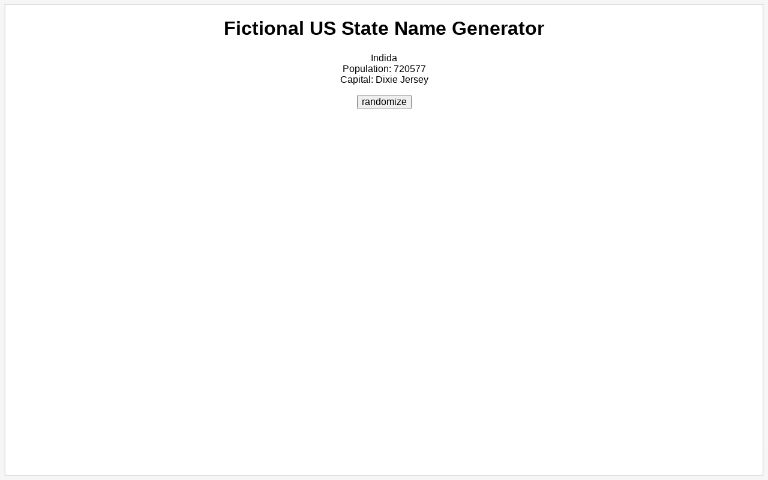 Fictional US State Name Generator