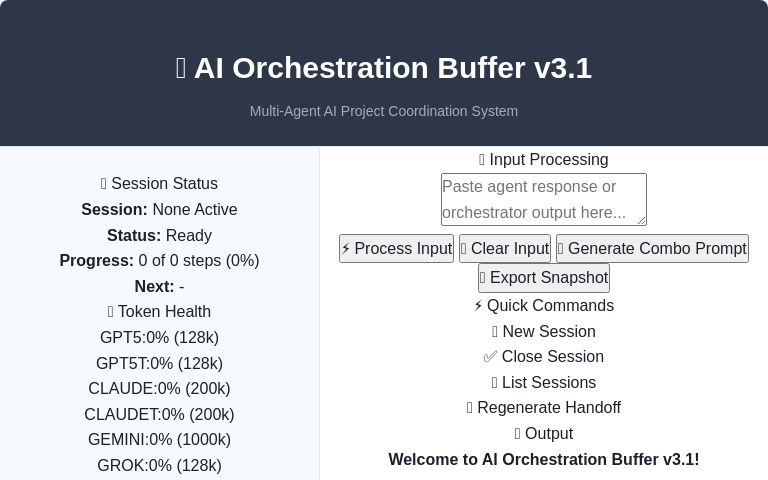 🤖 AI Orchestration Buffer v3.1 ― Perchance Generator