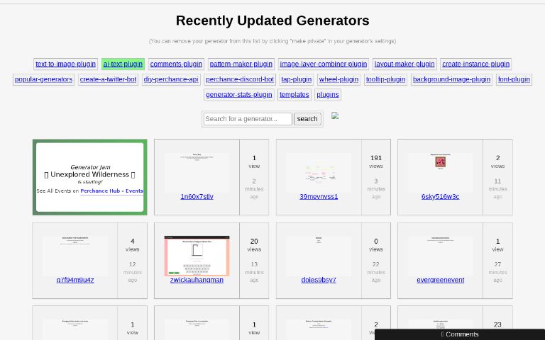 Recently Updated Generators