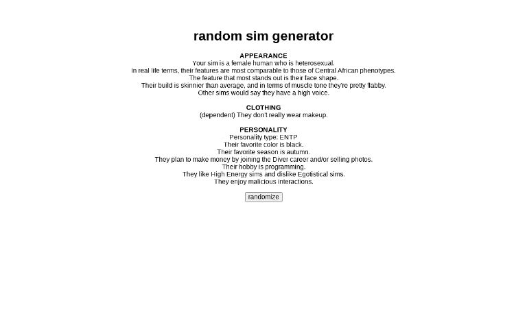 random sim generator
