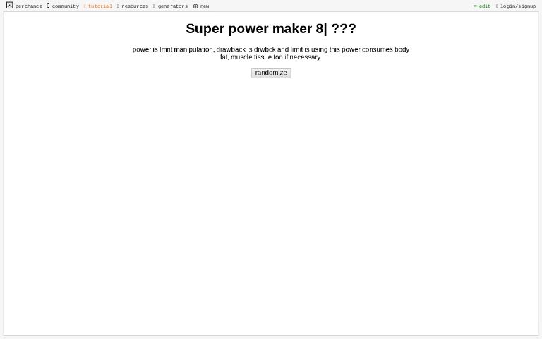 Super power maker 8| ??? ― Perchance Generator