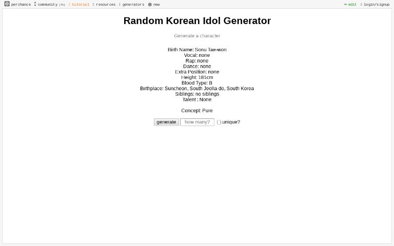 Random Korean Idol Generator