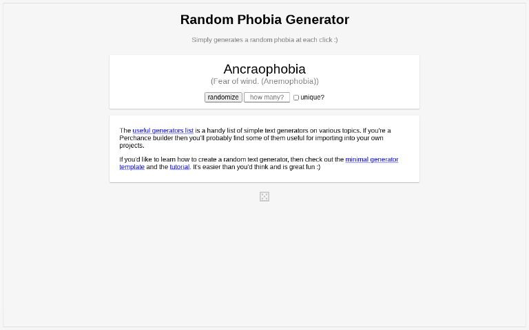 Random Phobia Generator