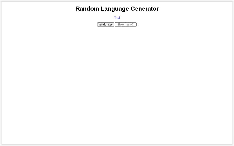 Random Language Generator