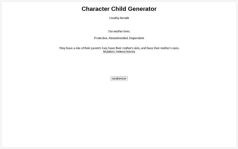 Character Child Generator