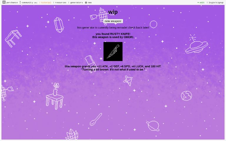 wip ― Perchance Generator