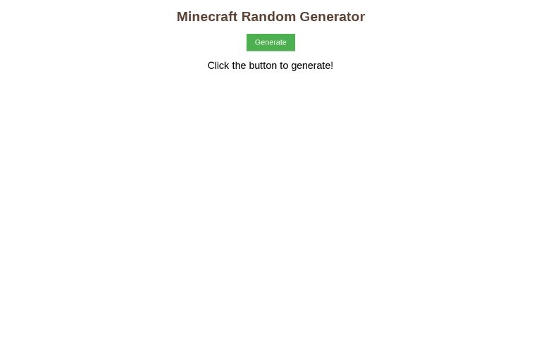 Minecraft Random Generator