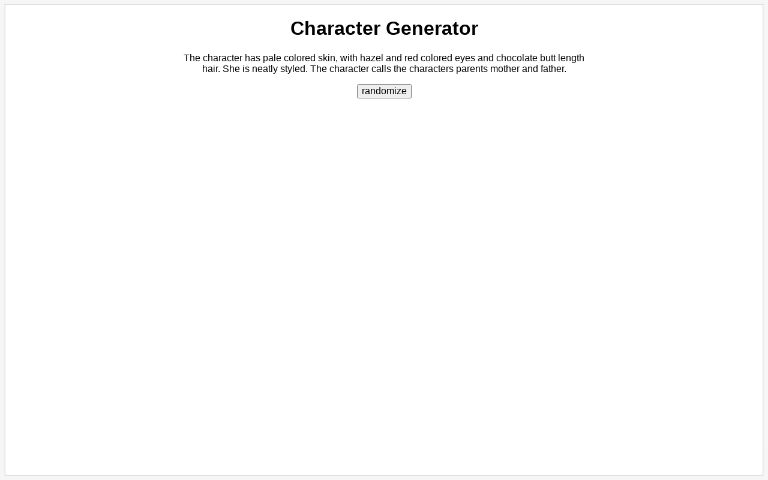 Character Generator