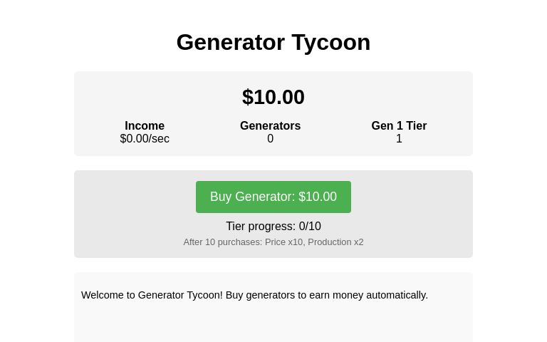 Generator Tycoon