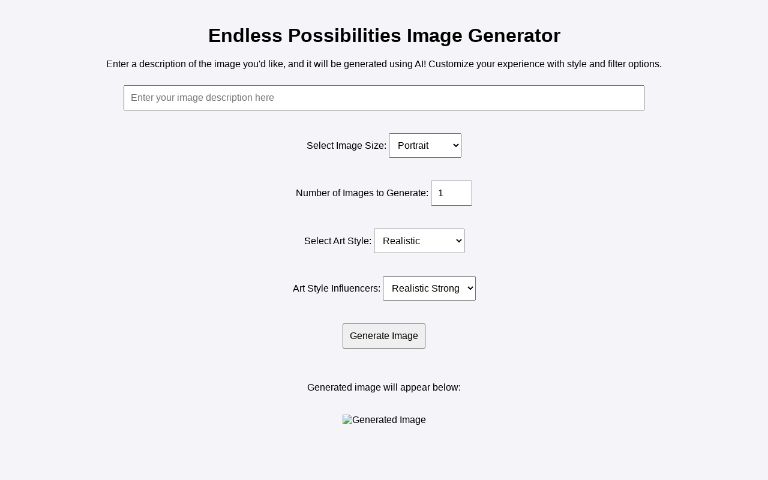 Endless Possibilities Image Generator
