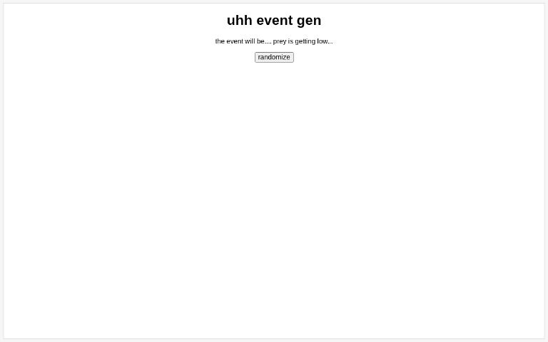 uhh event gen ― Perchance Generator
