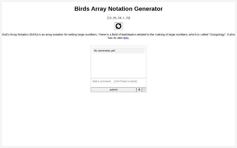 Birds Array Notation Generator