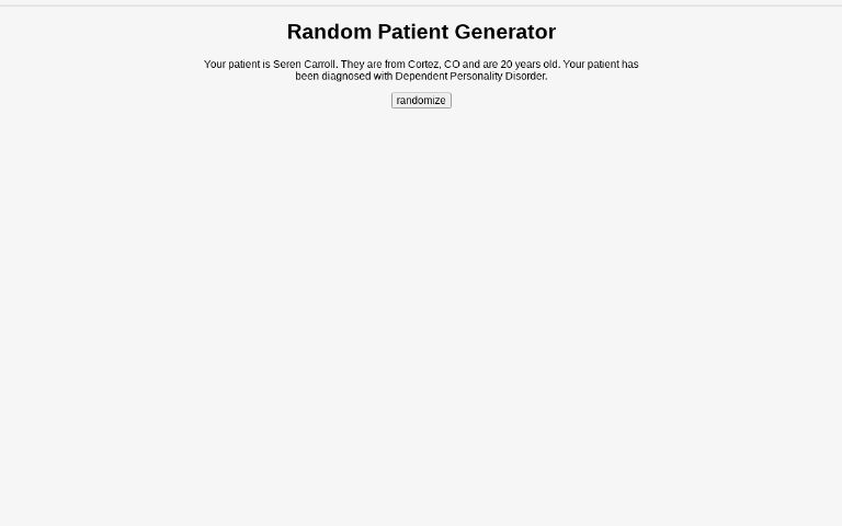 Random Patient Generator