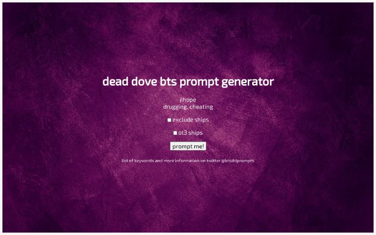 dead dove bts prompt generator
