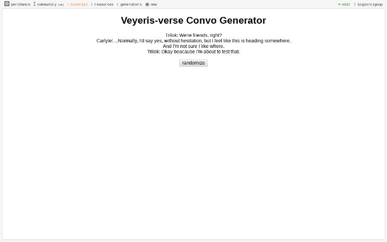 Veyeris-verse Convo Generator