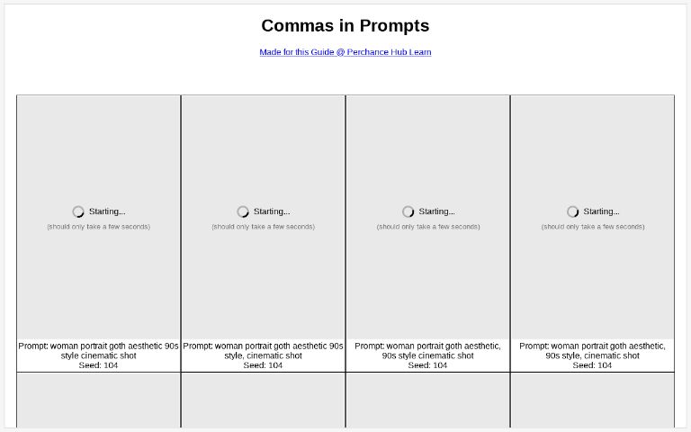 Commas in Prompts ― Perchance Generator
