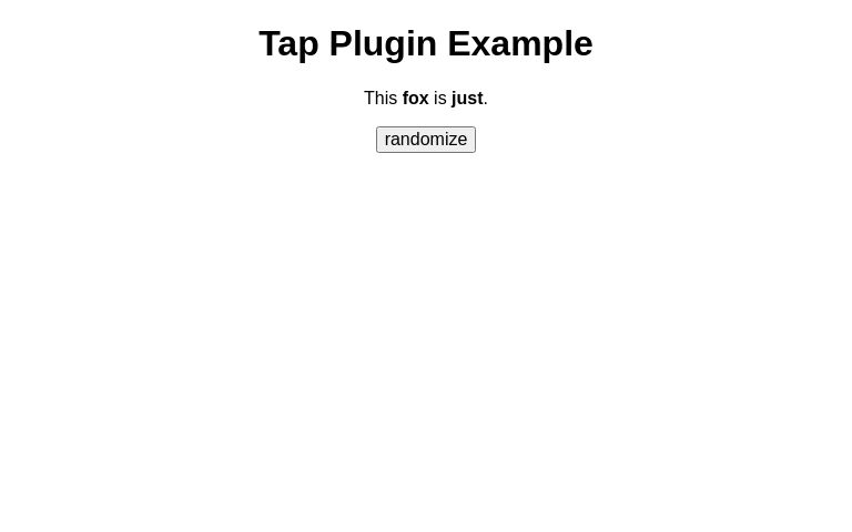 Tap Plugin Example