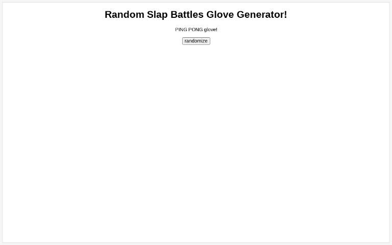 Random Slap Battles Glove Generator!