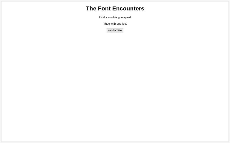 The Font Encounters ― Perchance Generator