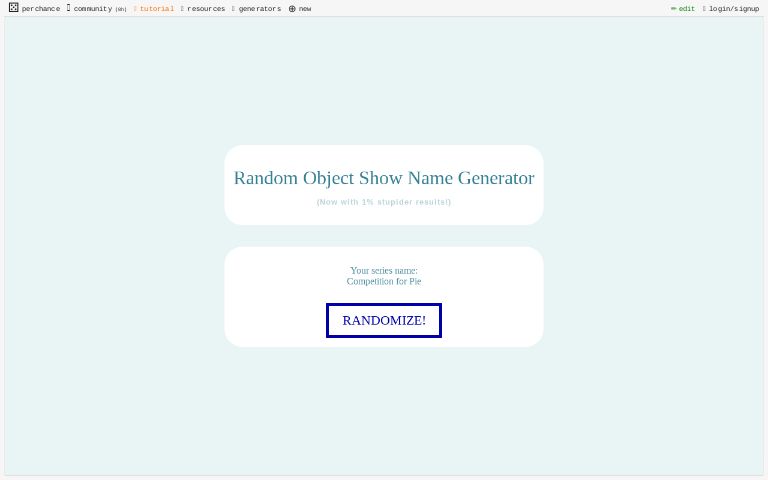 Random Object Show Name Generator