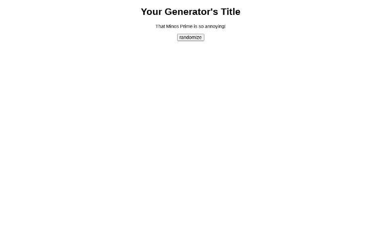 Minimal ― Perchance Generator