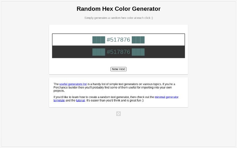 Random Hex Color Generator