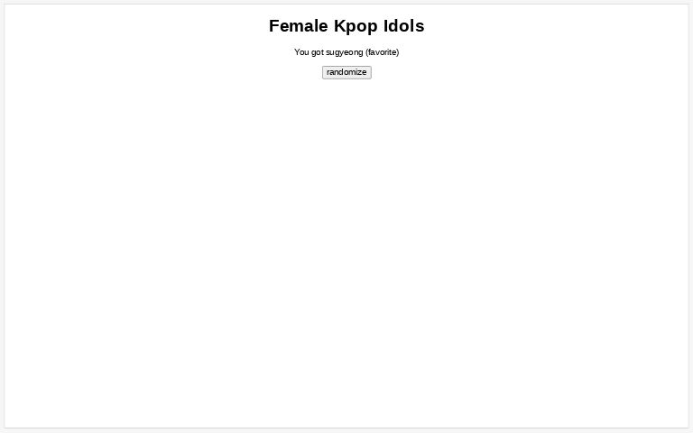 Female Kpop Idols ― Perchance Generator