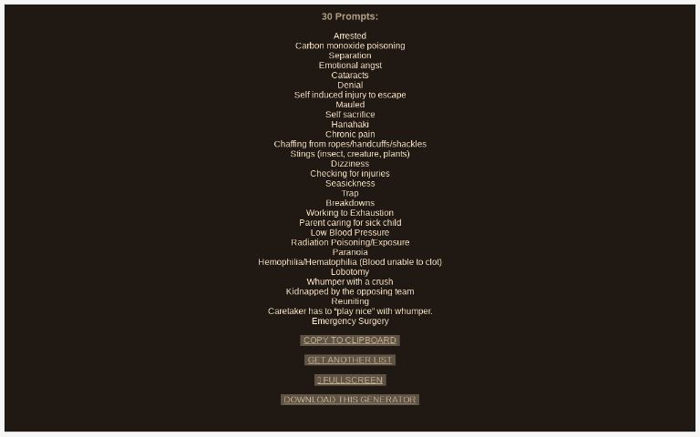 30 Prompts: ― Perchance Generator