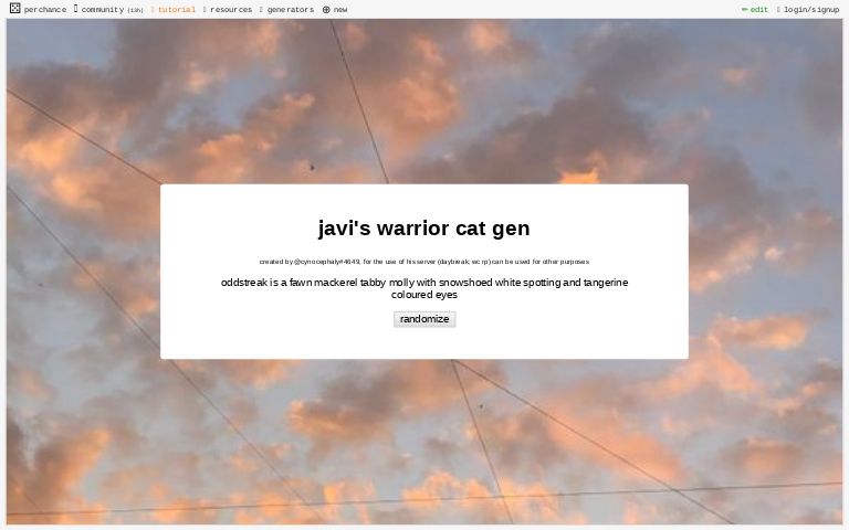 javi's warrior cat gen