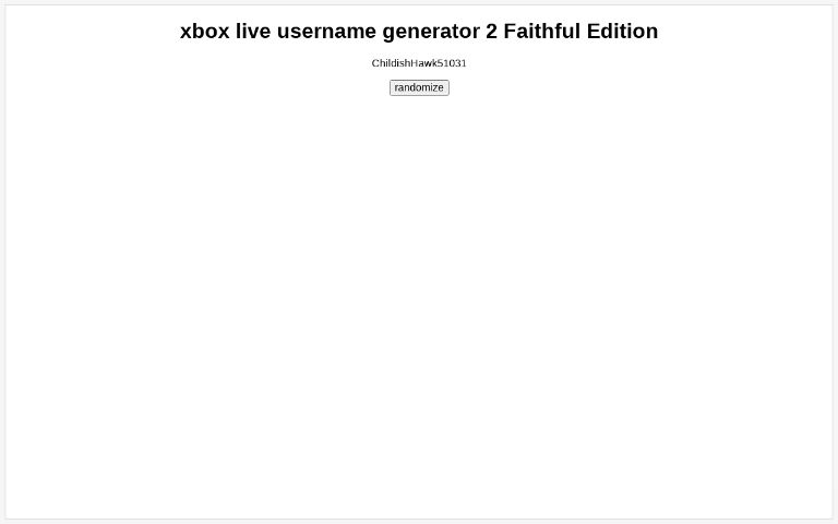 xbox live username generator 2 Faithful Edition