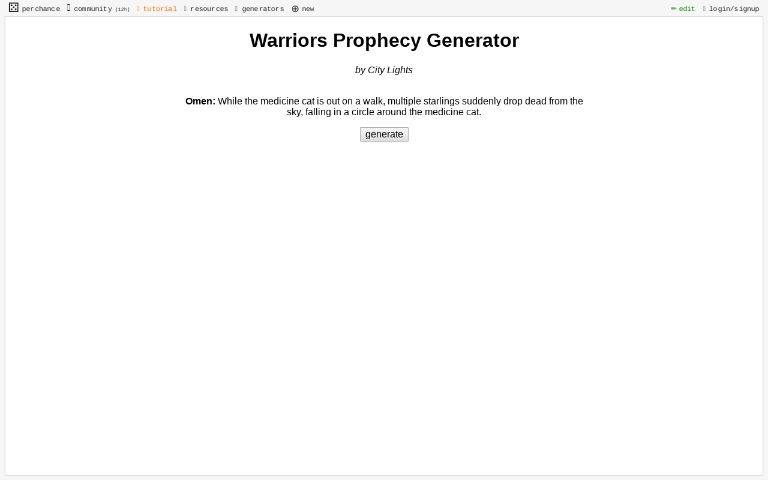 Warriors Prophecy Generator