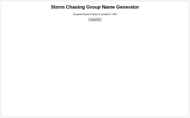Storm Chasing Group Name Generator