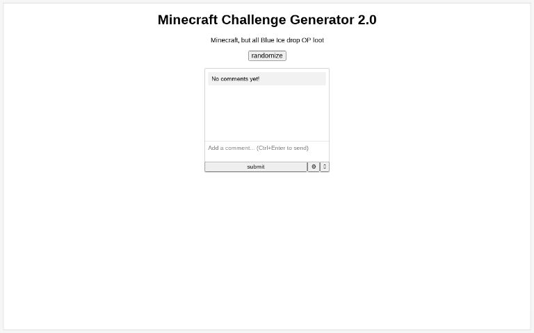 Minecraft Challenge Generator 2.0