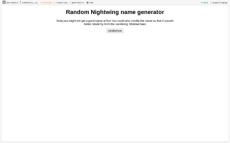 Random Nightwing name generator