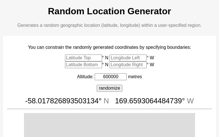 Random Location Generator (Geographic Coordinates)