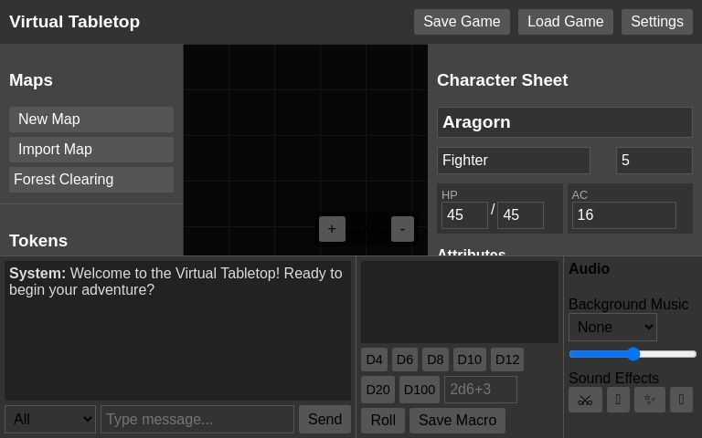 Virtual Tabletop ― Perchance Generator