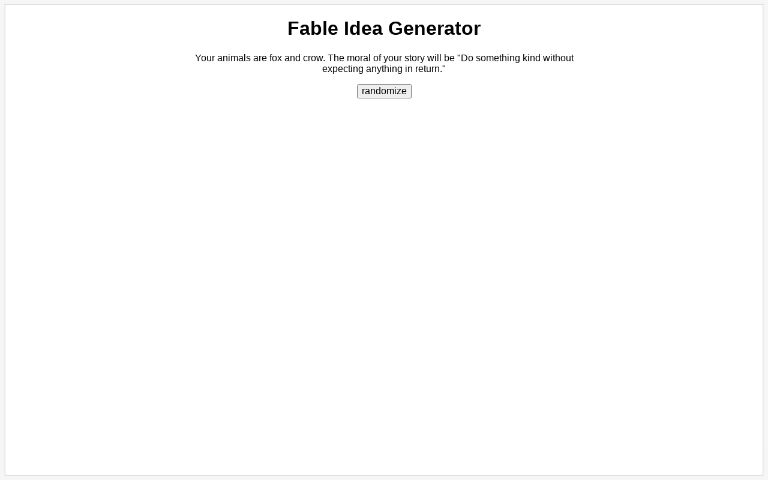 Fable Idea Generator