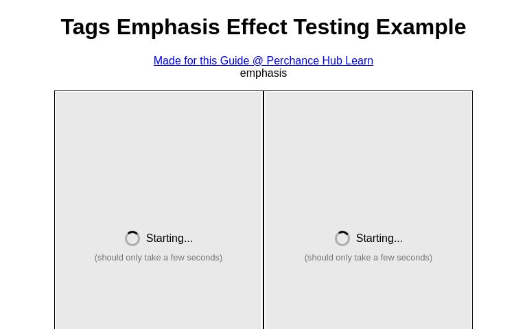 Tags Emphasis Effect Testing Example ― Perchance Generator