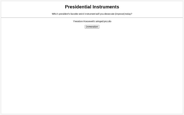 Presidential Instruments ― Perchance Generator