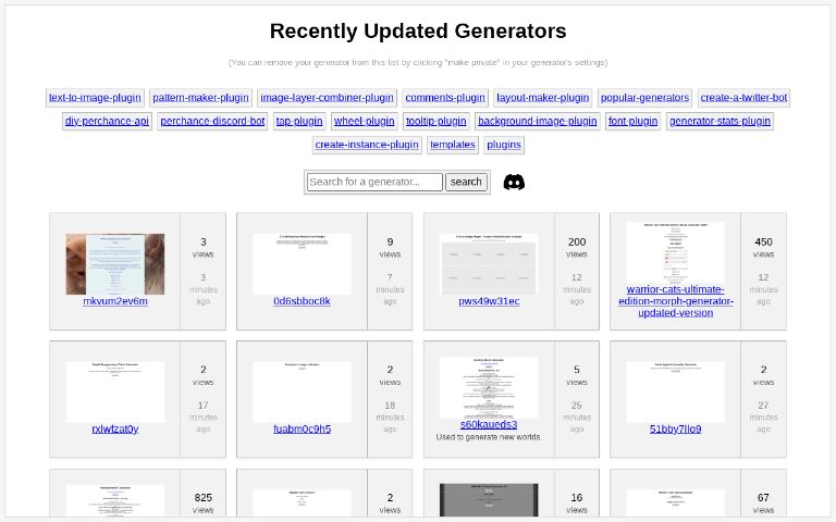 Recently Updated Generators