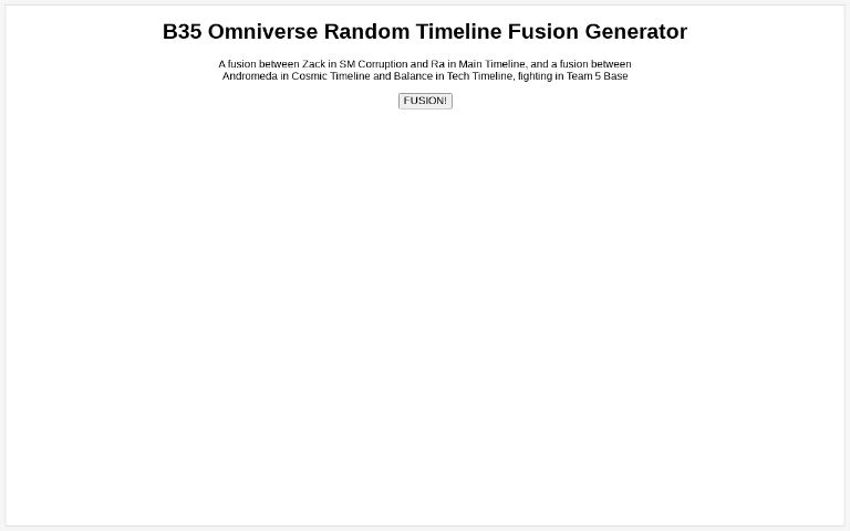 B35 Omniverse Random Timeline Fusion Generator
