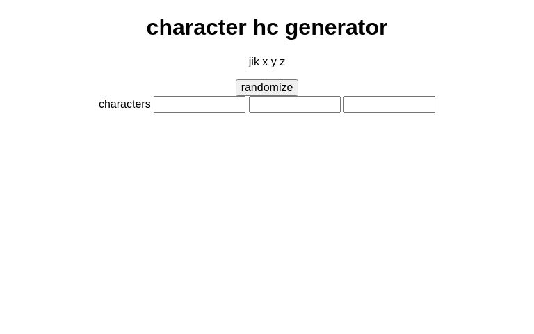 character hc generator