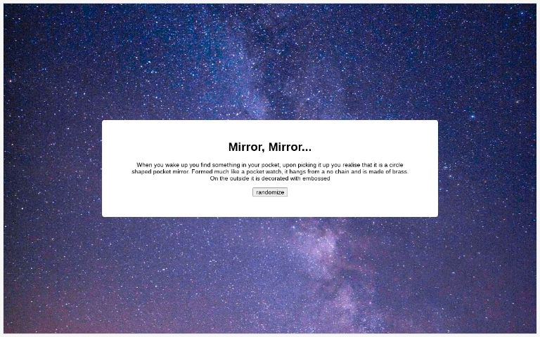 Mirror, Mirror... ― Perchance Generator