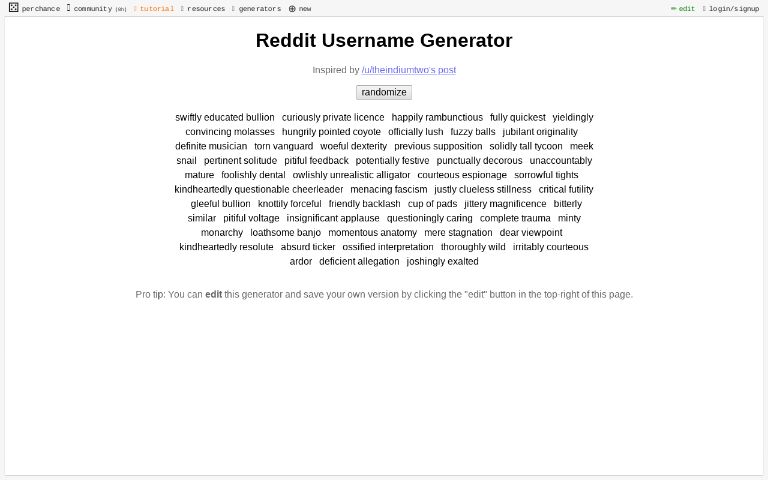 Reddit Username Generator