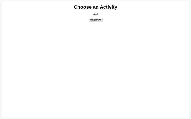 Choose an Activity ― Perchance Generator