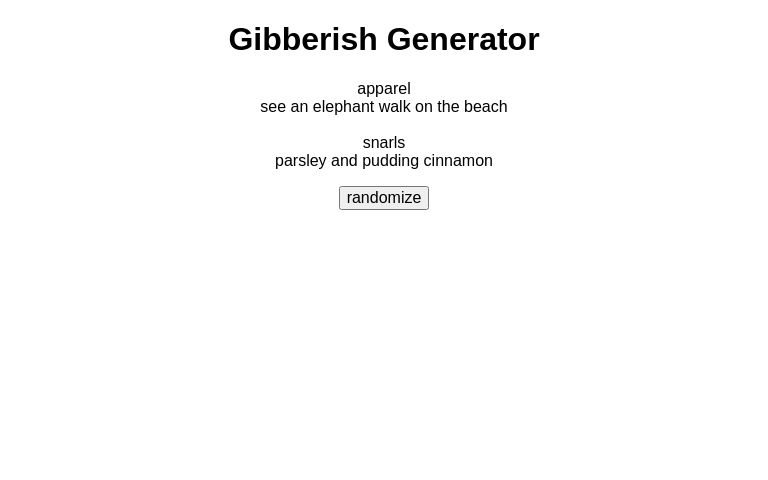 Gibberish Generator