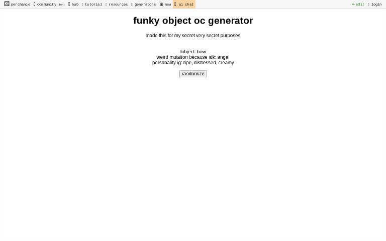 funky object oc generator