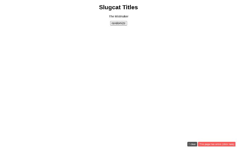 Slugcat Titles ― Perchance Generator